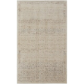 8' X 10' Ivory Tan And Gray Abstract Power Loom Distressed Area Rug - 3 ...
