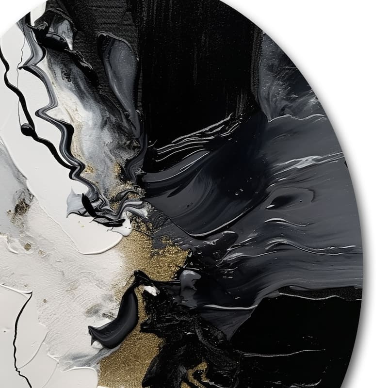 Designart "Black Textured Splash Paint Art I" Abstract Painting Metal ...