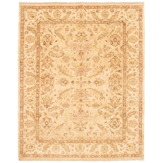 ECARPETGALLERY Hand-knotted Finest Agra Jaipur Tan Wool Rug - 8'0 x 10 ...