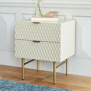 Geometric 2 Drawer Nightstand Bedside Table for Bedroom Guest Room ...