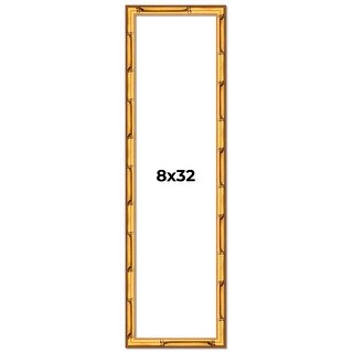 8x32 Frame Gold Bamboo Solid Wood Picture Frame | 1 Inch Moulding - Bed ...