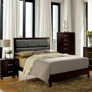 Espresso Color Queen Size Bed Contemporary Bedroom Furniture - Bed Bath ...
