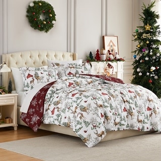 White Christmas 3-piece Holiday Duvet Cover Set - Bed Bath & Beyond ...