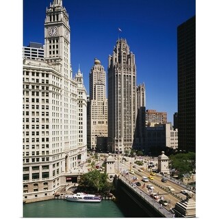 "Buildings in a city, Wrigley Building, Chicago, Illinois" Poster Print ...