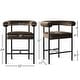 Modern 24" Upholstered Velvet Solid Back Counter Stool with Arms - Bed ...