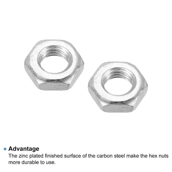 30pcs M7x1.0 Steel Hex Nuts Hardware Nuts Screw Bolt Fasteners 4mm High - Silver Tone - Bed Bath ...