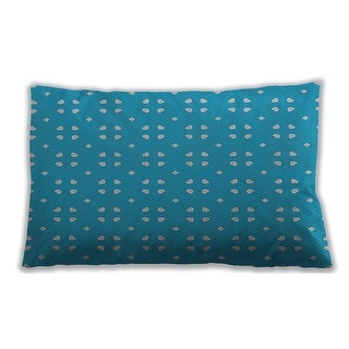 Ahgly Company Patterned Indoor-Outdoor Bright Turquoise Blue Lumbar ...