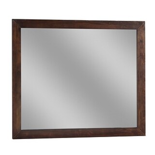 Rustic Style Rectangular Wooden Frame Dresser Mirror, Brown - Bed Bath ...