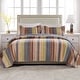 Greenland Home Fashions Katy 100% Cotton Reversible Stripes Quilt Set ...