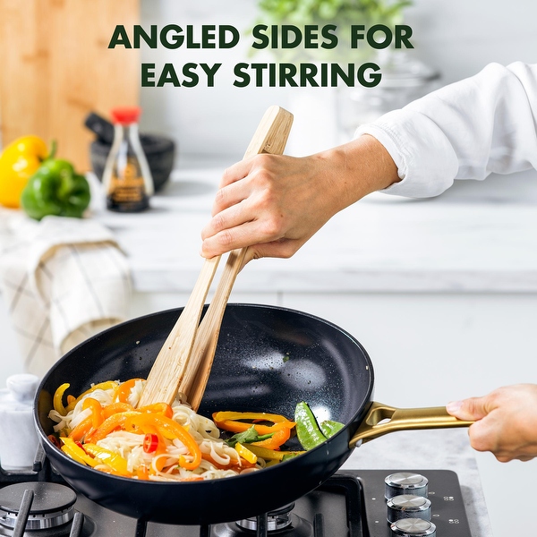 GreenPan Reserve Healthy Ceramic Nonstick 11 Wok Pan Black