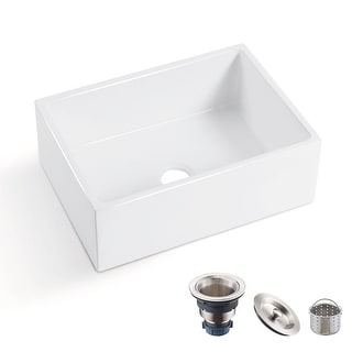 Koozzo 28-Inch Farmhouse Ceramic Kitchen Sink, - 28" x 20" - 28" x 20 ...