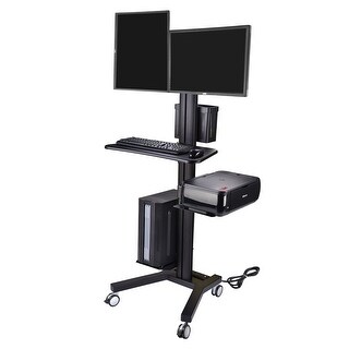 Yescom Mobile Computer Cart Desk PC Stand Workstation Adjustable for ...