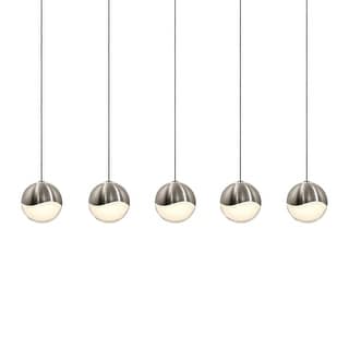 Sonneman Lighting Grapes 5-light LED Satin Nickel Rectangle Canopy ...