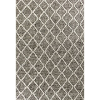 3'x5' Dark Grey Hand Woven Diamond Pattern Indoor Area Rug - 3'6" - Bed ...