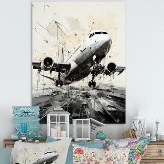 Designart "Abstracted Plane Flight Path" Plane Wall Art Prints - Bed ...