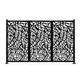 HighlanderHome Freestanding Modular Metal Privacy Screen, 4FtX 6Ft ...