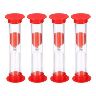 2 Minute Sand Timer, 4Pcs Small Sandy Clock, Count Down Sand Glass Red ...