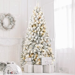 6ft PE/PVC Memory Wire Christmas Tree with 200L- Pre-lit Automatic Tree ...