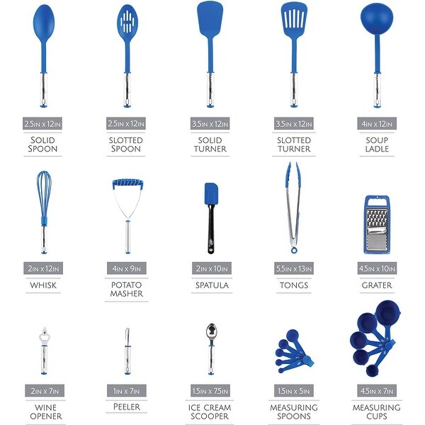 Kitchen Utensil Set Nylon and Stainless Steel Cooking Utensils