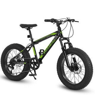 20" Fat Tire Bike 7 Speed Mountain Bike, High-Carbon Steel Frame, Urban ...