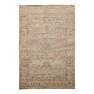 Hand Knotted Afghan Oushak Mint Wool Traditional Oriental Area Rug - 4 ...