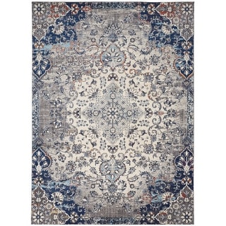 Bellini Vintage Bohemian Medallion Rug, Gray/Blue, Area Rug - Bed Bath ...