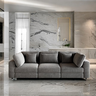 3 Seater Sofa with Removable Back Cushions and 5 Pillows, Spacious ...