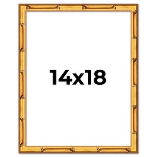 14x18 Frame Gold Bamboo Solid Wood Picture Frame | 1 Inch Moulding ...