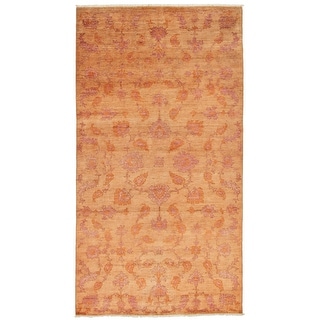 Hand-knotted Pak Oushak Beige, Copper Wool Rug - 5'2 x 9'10/5'2" x 9'10 ...