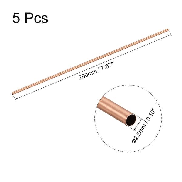 Copper Round Tube Pipe Tubing for Industry DIY - 2.5mm x 0.25mm x 200mm ...
