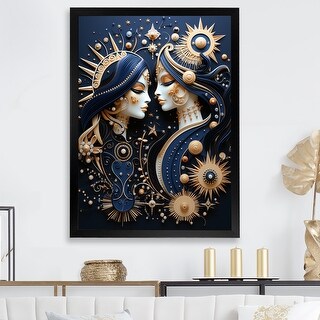 Designart "Native Art Celestial Guardians Midnight" Native American Art ...
