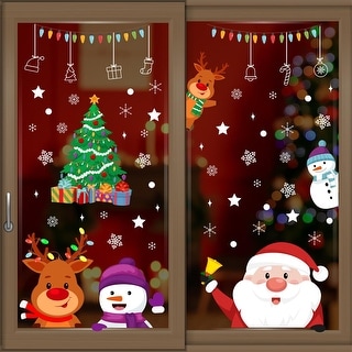 WALPLUS Peeking Santa And Friends Christmas Window Clings Window ...