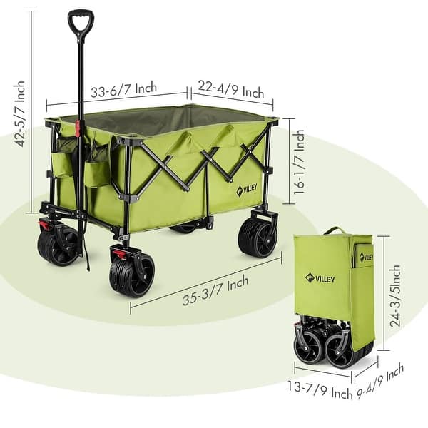 Collapsible Folding Wagon with Big Wheels, All Terrain Wagons Carts ...
