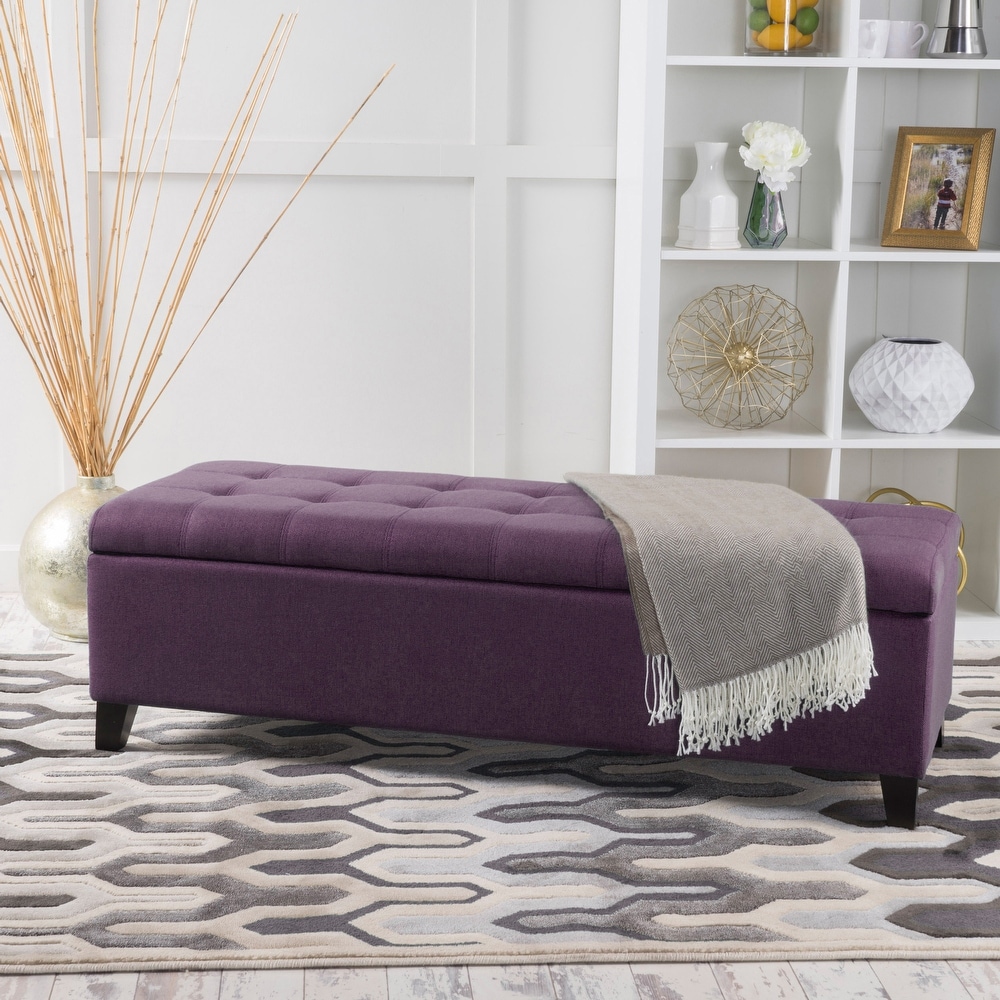 Purple end of bed bench store