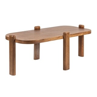 Cruz Pill-Shaped Mango Wood Coffee Table - Bed Bath & Beyond - 42885957