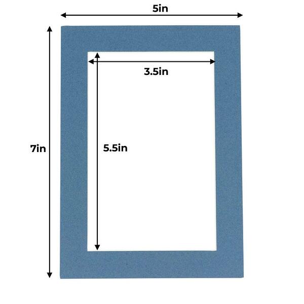 5x7 Mat for 4x6 Photo - Steel Blue Matboard for Frames Measuring 5 x 7 ...