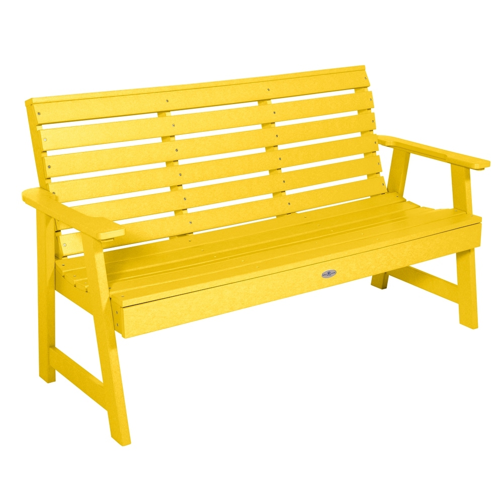 Yellow outdoor bench store