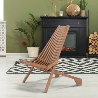 Wood Strip Splicing Outdoor Folding Chair - Bed Bath & Beyond - 40224432