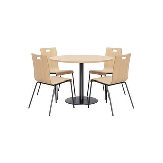 KFI Studios Proof Kensington Maple Cafe Table with 4 Jive Cafe Chairs ...