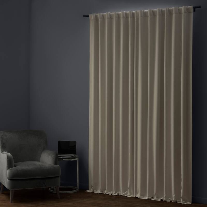 Exclusive Fabrics Faux Linen 100% Blackout Curtains Heat and Light ...