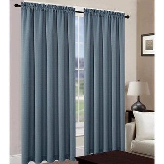 Leah Jacquard Rod Pocket Window Panel, Blue, 54x84 Inches - Blue - Bed ...