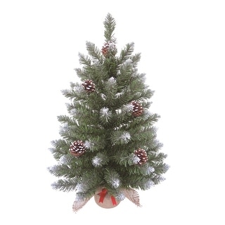 Transpac Artificial 24 in. Multicolor Christmas Lightly Frosted Fir ...