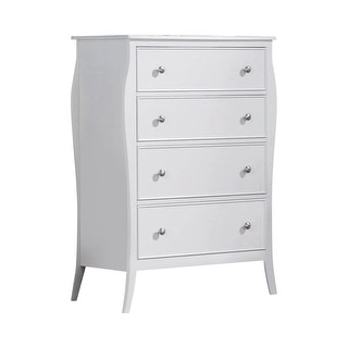 Afv 45 Inch 4 Drawer Tall Dresser Chest, 8 Silver Knobs, Curved Legs ...