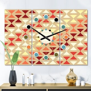 Designart 'Triangular Retro Design IX' Oversized Mid-Century wall clock ...
