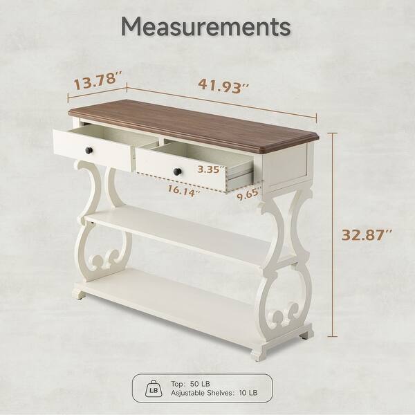 COZAYH French Country End Table, Farmhouse Console Table with Drawer ...