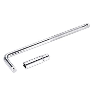 Socket Set, 3/8" Drive 8mm 6-Point Deep Socket 10" L-Shape Extension ...