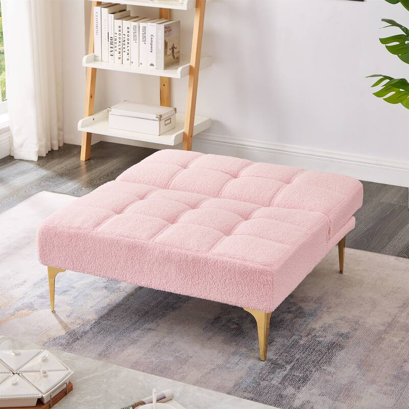 Pink Convertible Single Sofa Bed Futon - Overstock - 39486470