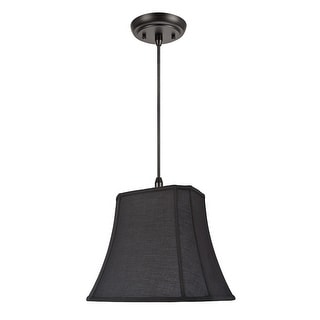 Aspen Creative 1-Light Fabric Lamp Shade Hanging Pendant, Black - OIL RUBBED BRONZE - OIL RUBBED ...