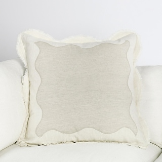 Villa by Classic Home Tollo Applique Design Linen Blend Ivory Throw ...