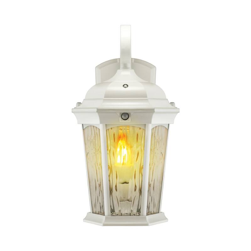 Euri Lighting Flickering Flame Lantern, with Integrated Security Light ...